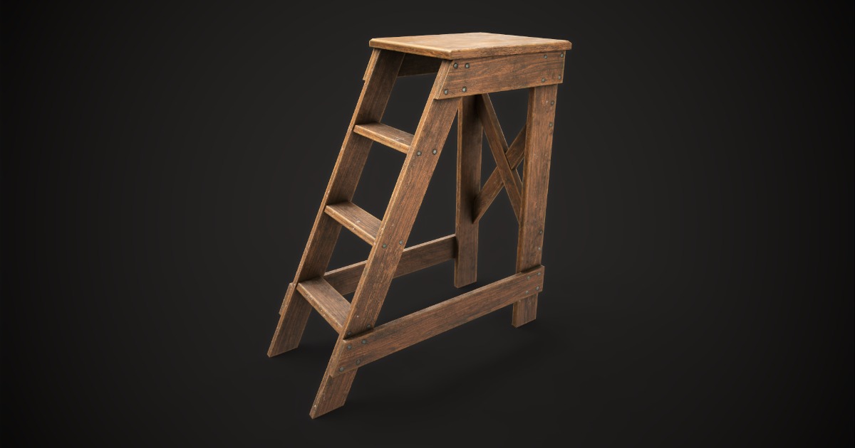 Stepladder Wooden 3d Tools Unity Asset Store