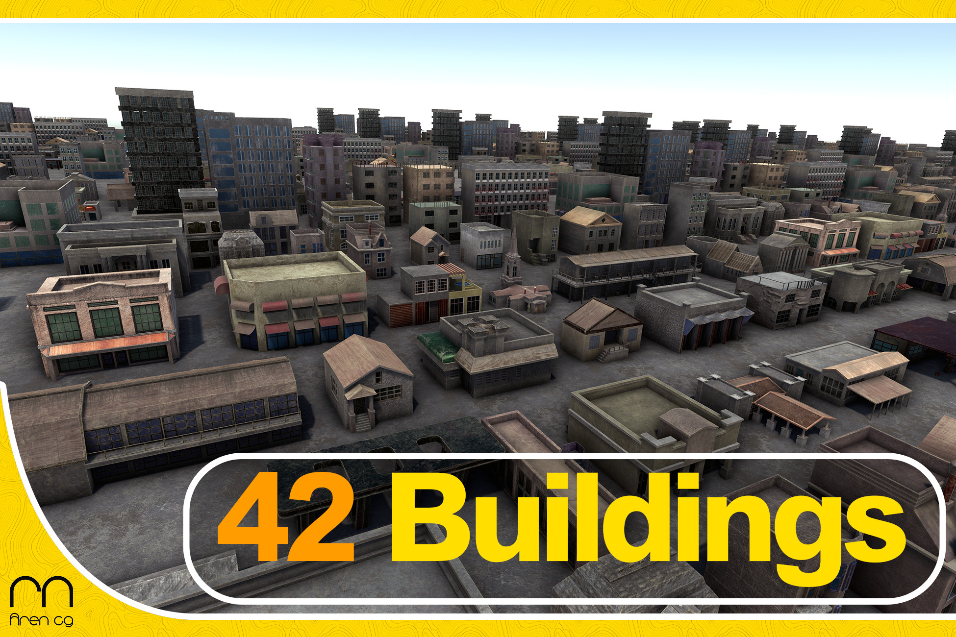 42 buildings | 3D Exterior | Unity Asset Store