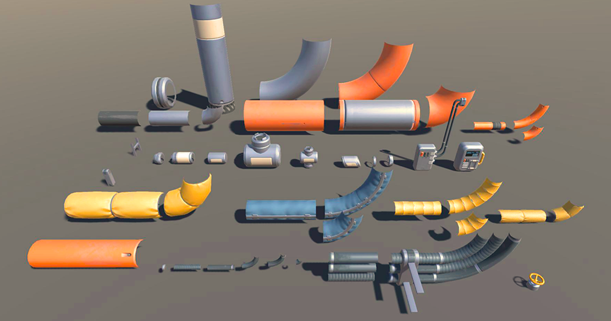 Modular Stylized Pipes | 3D Industrial | Unity Asset Store