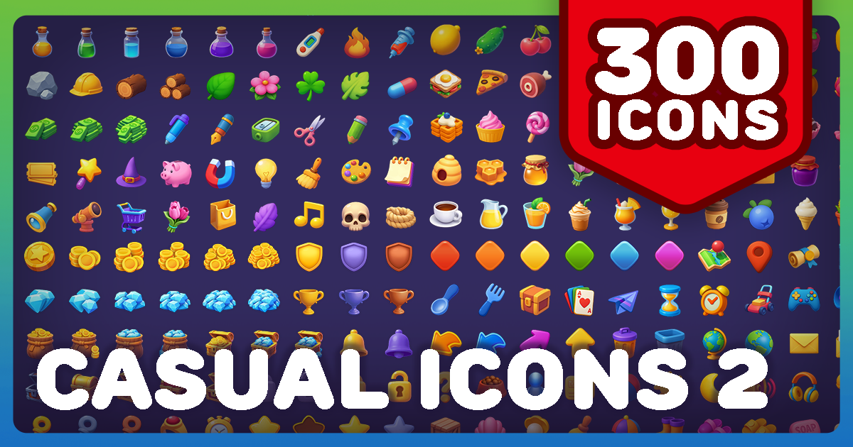 Icon Pack - Casual Game - 2 | 2D Icons | Unity Asset Store
