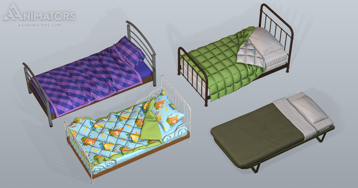 Low Poly Beds | 3D Furniture | Unity Asset Store