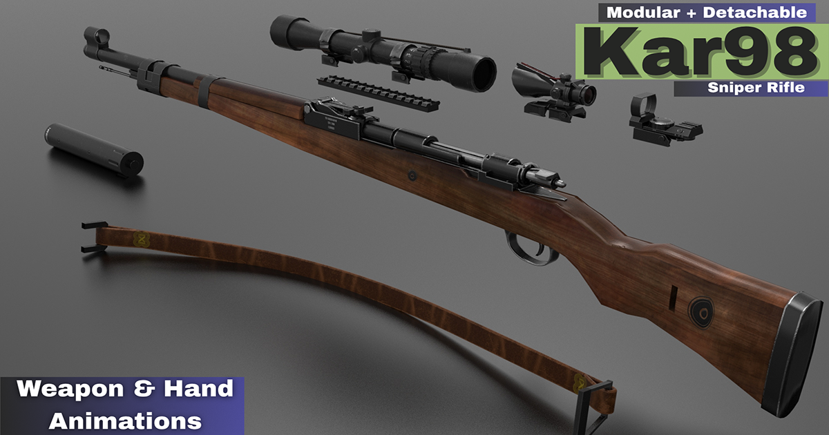 Kar98k Sniper Rifle | 3D Weapons | Unity Asset Store