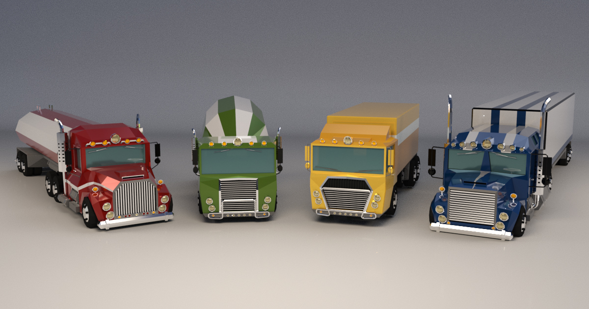 Low Poly Truck Pack 01 | 3D Land | Unity Asset Store
