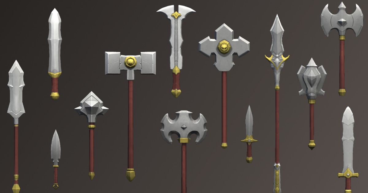 Stylized Melee Weapon Pack | 3D Weapons | Unity Asset Store