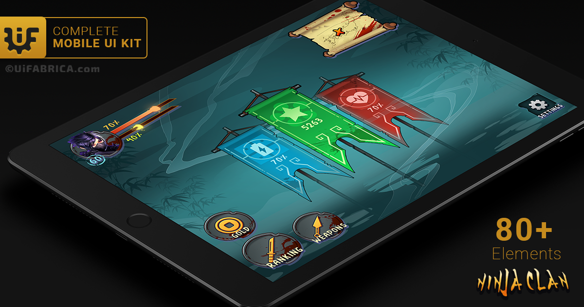 Ninja Clan Mobile UI Kit | 2D GUI | Unity Asset Store