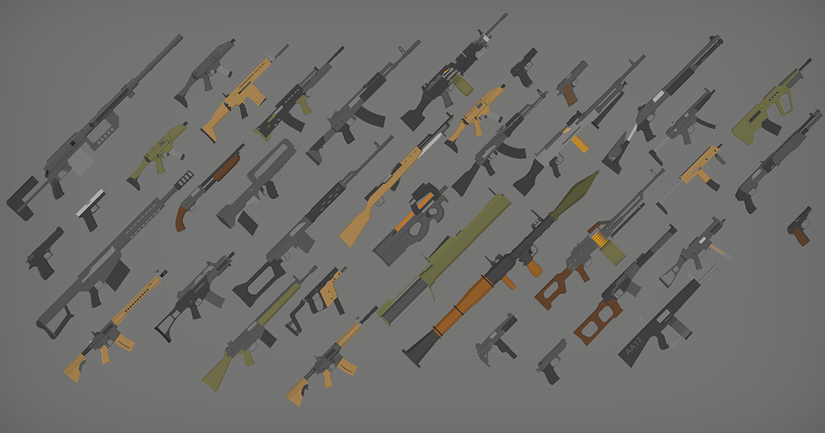 Low Poly Weapons VOL.2 | 3D Guns | Unity Asset Store