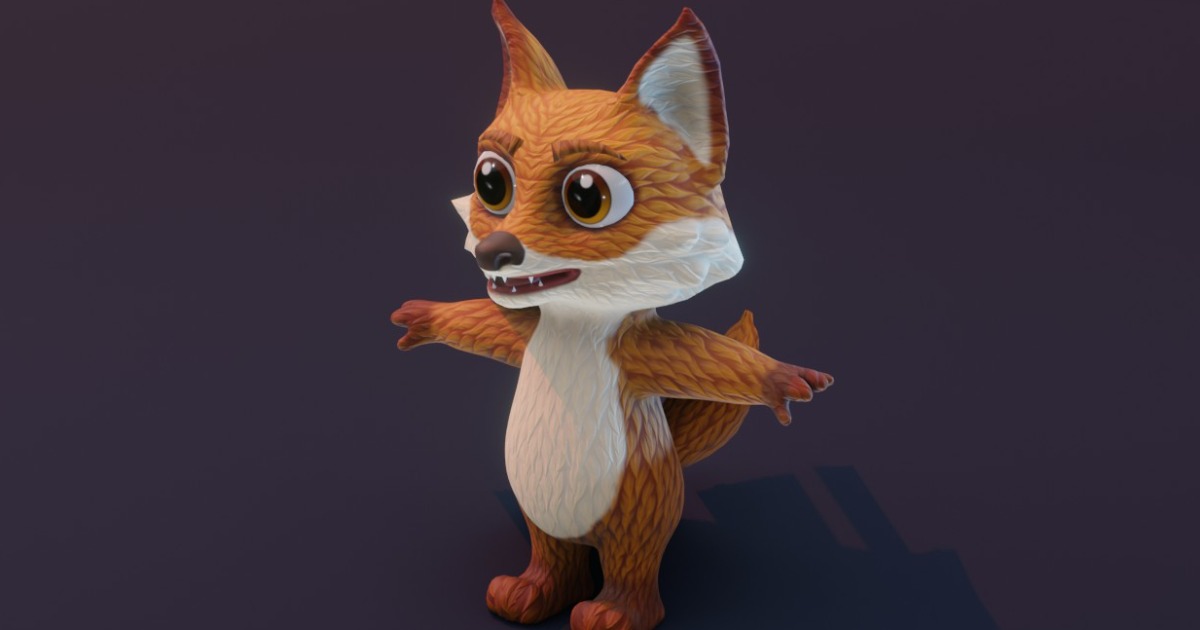 Stylized Fox 3D Model (Low-Poly, Game-Ready, Animated, Built-in) | 3D ...