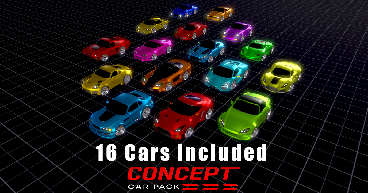 Concept Car Pack: 16 Car | 3D Land | Unity Asset Store