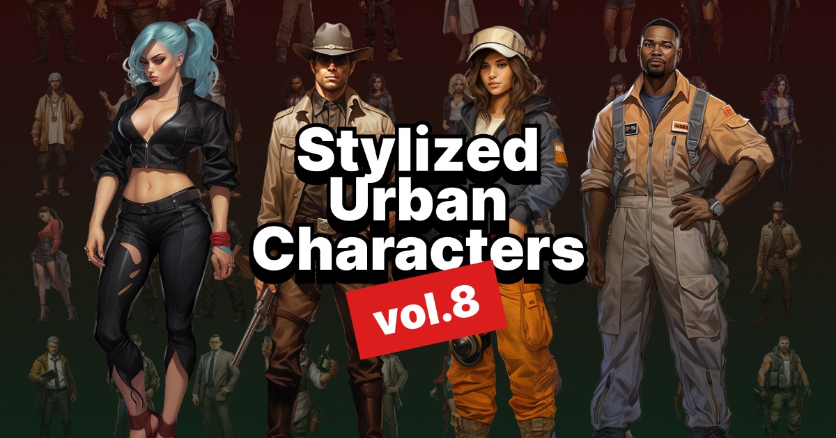 Unique stylized urban civilian characters portraits hand paint full ...