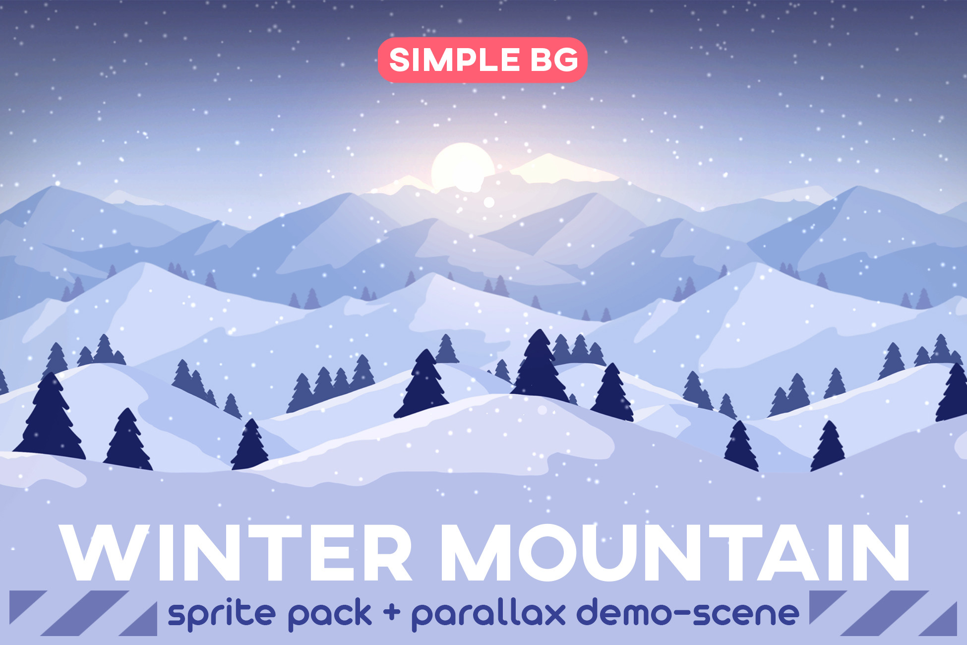 Winter Mountain Landscape | 2D Environments | Unity Asset Store