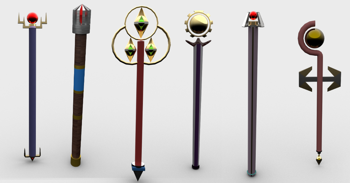 Staff Pack 1 | 3D Weapons | Unity Asset Store
