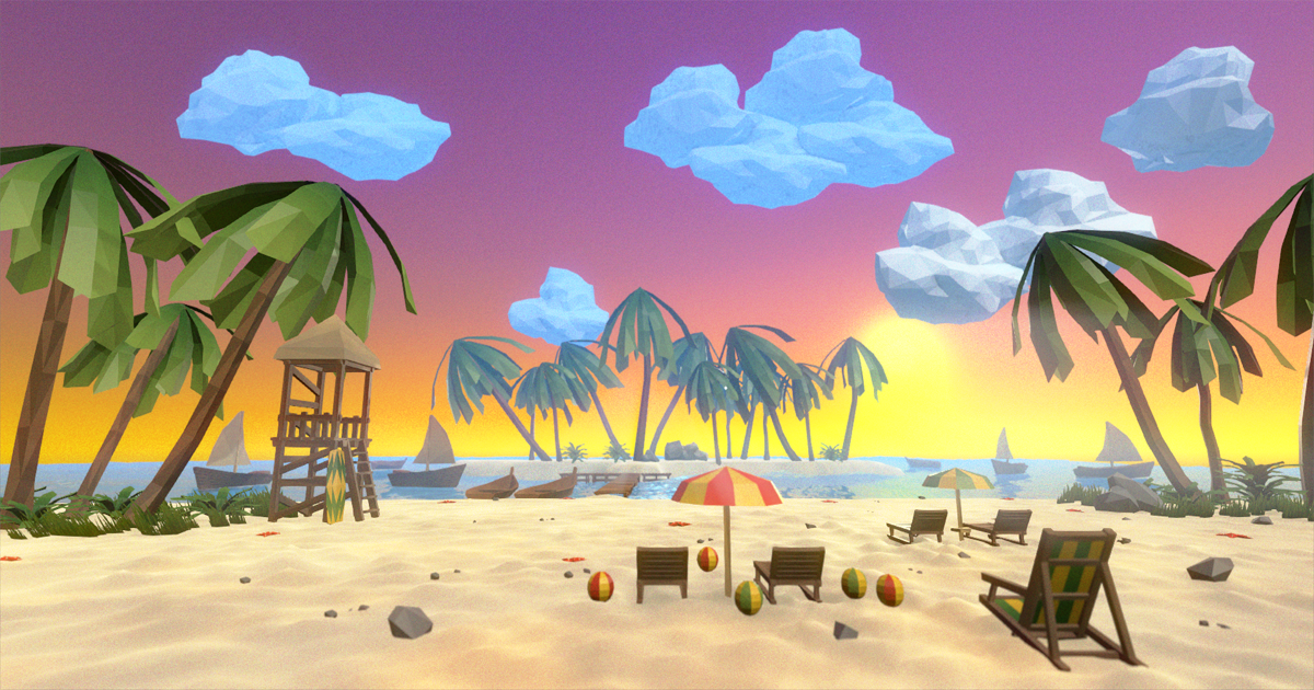 Low Poly Beach | 3D Landscapes | Unity Asset Store