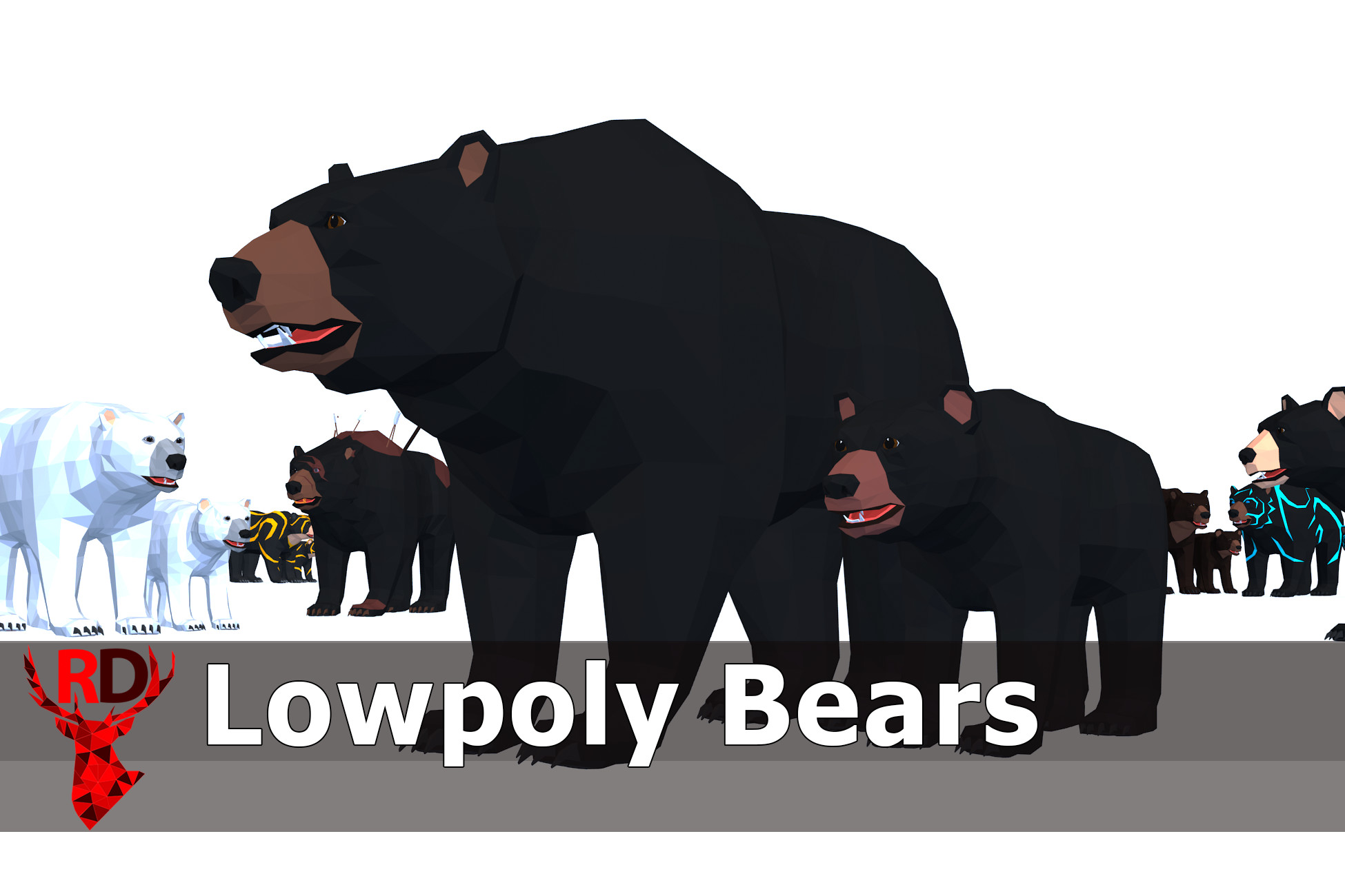 LowPoly Bears pack | 3D Animals | Unity Asset Store