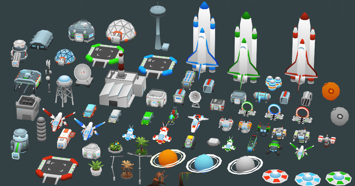 Low Poly Space Assets Pack - 3D Game Kit | 3D Sci-Fi | Unity Asset Store