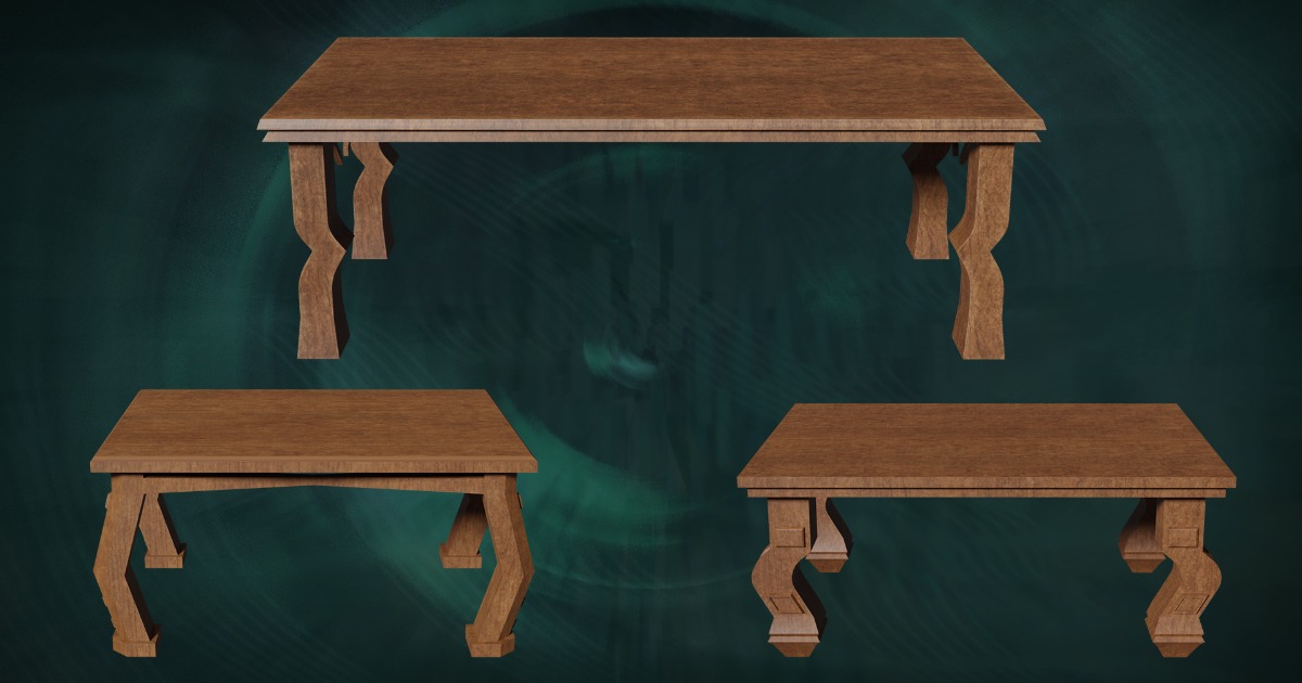 Deco Tables Wood Style NovaOneLine Lot 1 N10-12 Group 04 Low | 3D Furniture | Unity Asset Store
