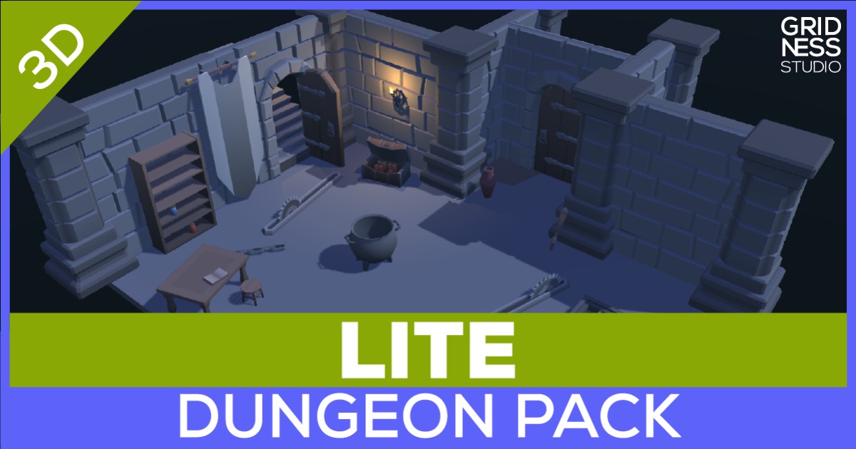 Lite Dungeon Pack - Low Poly 3D Art by Gridness | 3D Dungeons | Unity ...