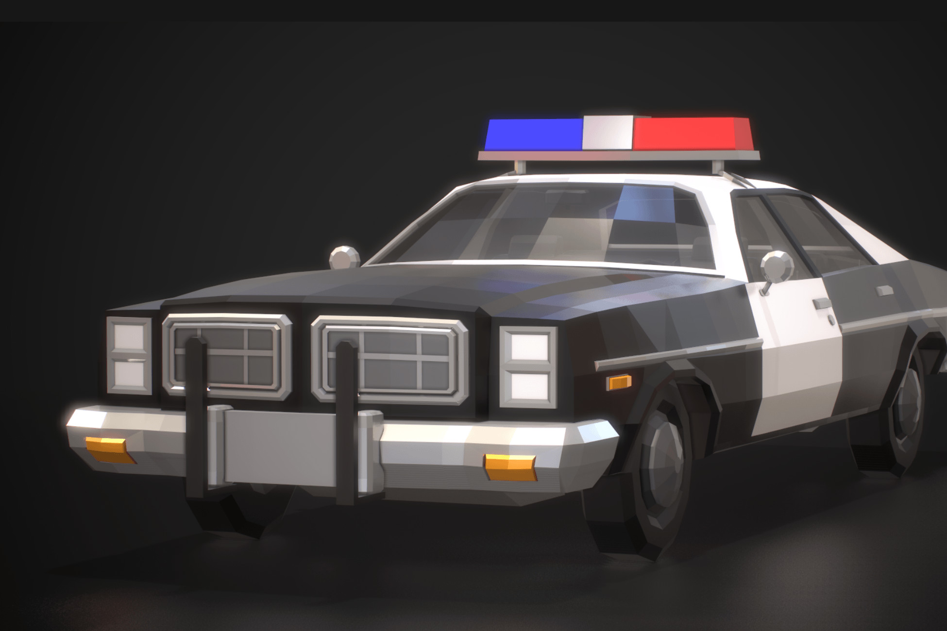 Low-Poly Retro Police Car 01 | 3D 지상 | Unity Asset Store