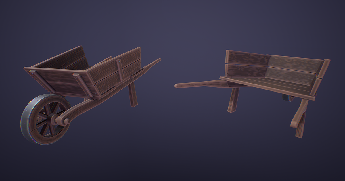 Stylized Wooden Pushcart | 3D Props | Unity Asset Store
