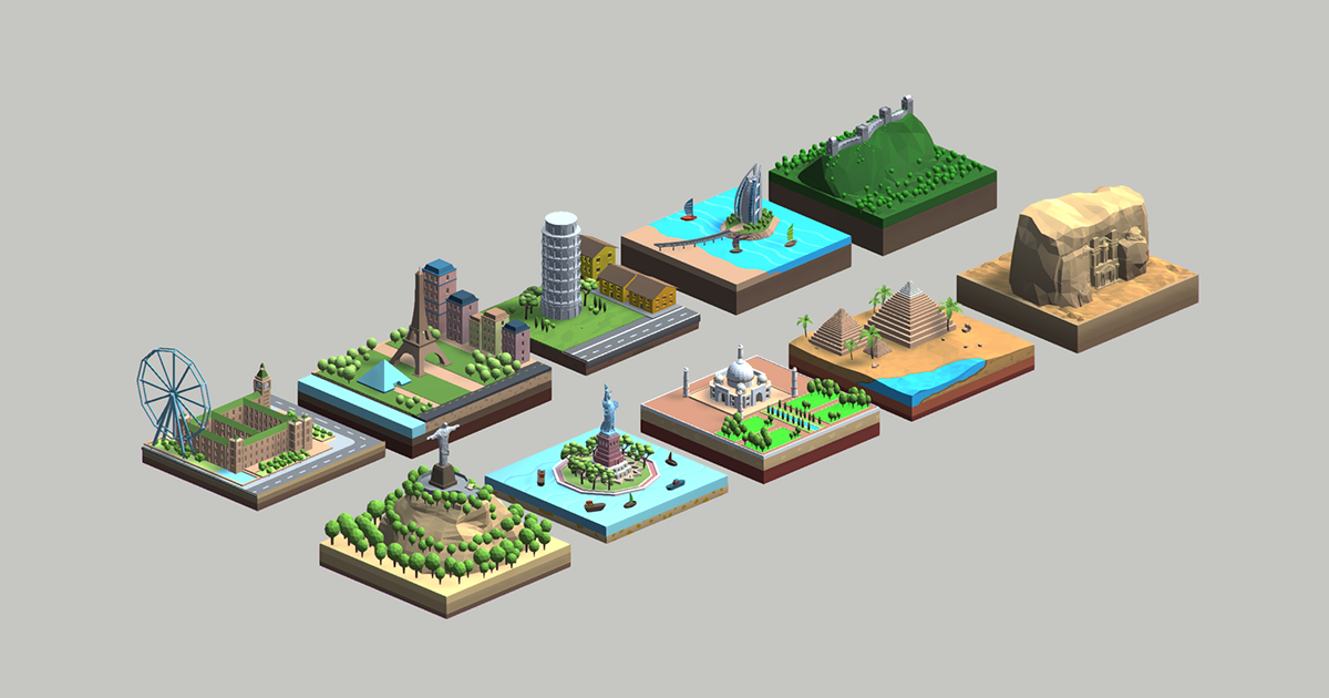 Famous Monuments Low Poly | 3D Historic | Unity Asset Store