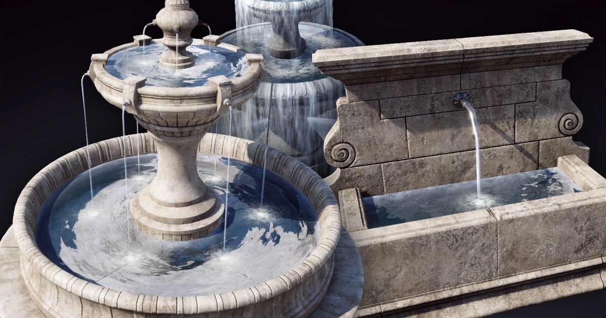 Realistic Fountains 2 | 3D Props | Unity Asset Store