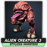 Alien Creature 03 - Stylized Monsters - UFO Pet Predator - Enemy Mutant ...