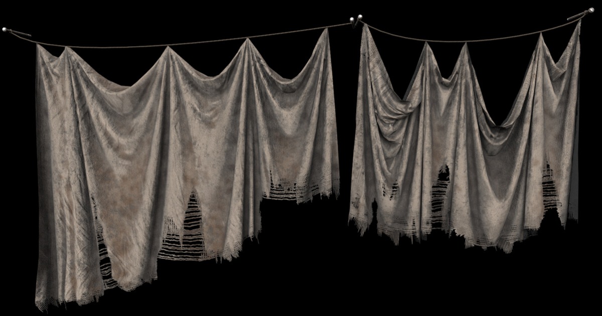 Dirty Ripped Curtains - LOD System | 3D Props | Unity Asset Store