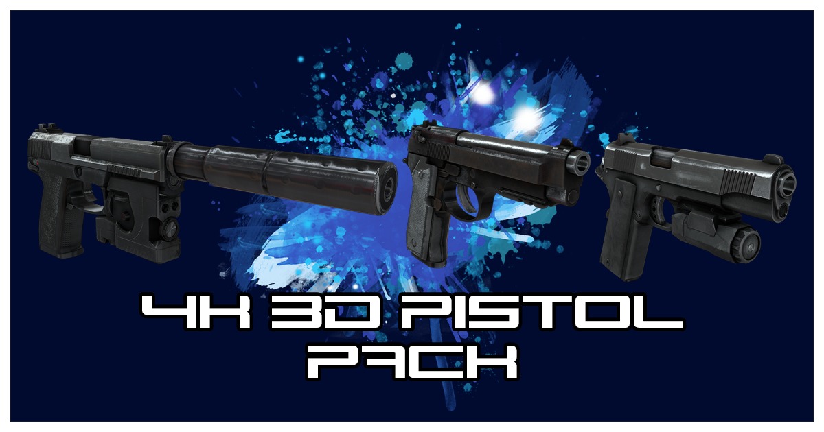 FPS Guns 4K - Pistol Pack | 3D Guns | Unity Asset Store