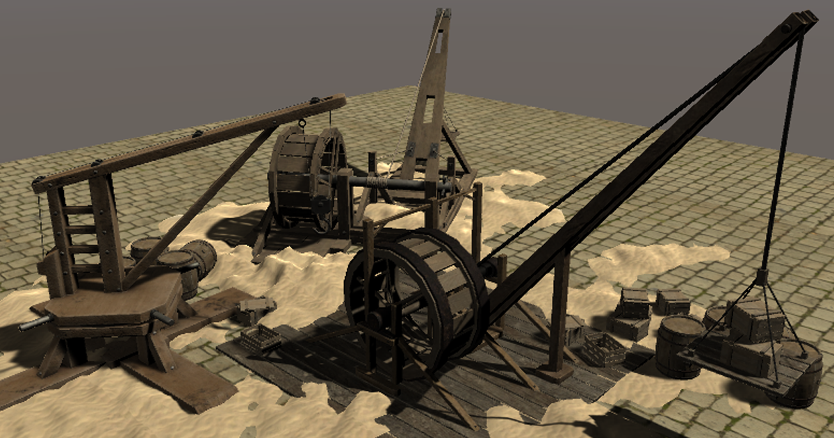 Combo Wooden cranes | 3D Props | Unity Asset Store