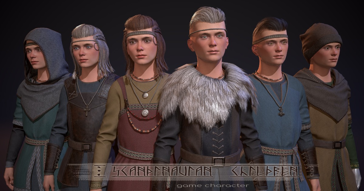 Scandinavian children | 3D Characters | Unity Asset Store