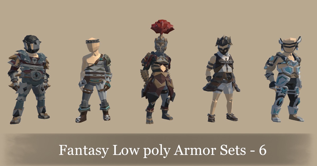 Fantasy Low poly Armor Sets for RPG - 6 | キャラクター | Unity Asset Store