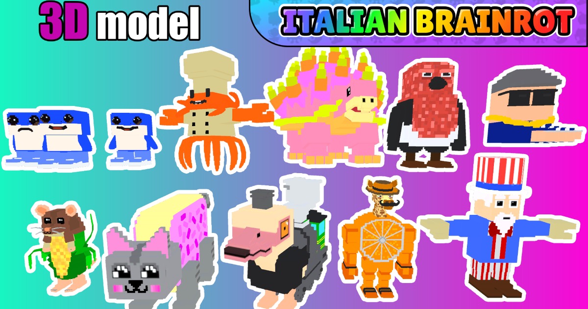 3D Italian Brainrot Animation Pack 4 | 3D Animations | Unity Asset Store
