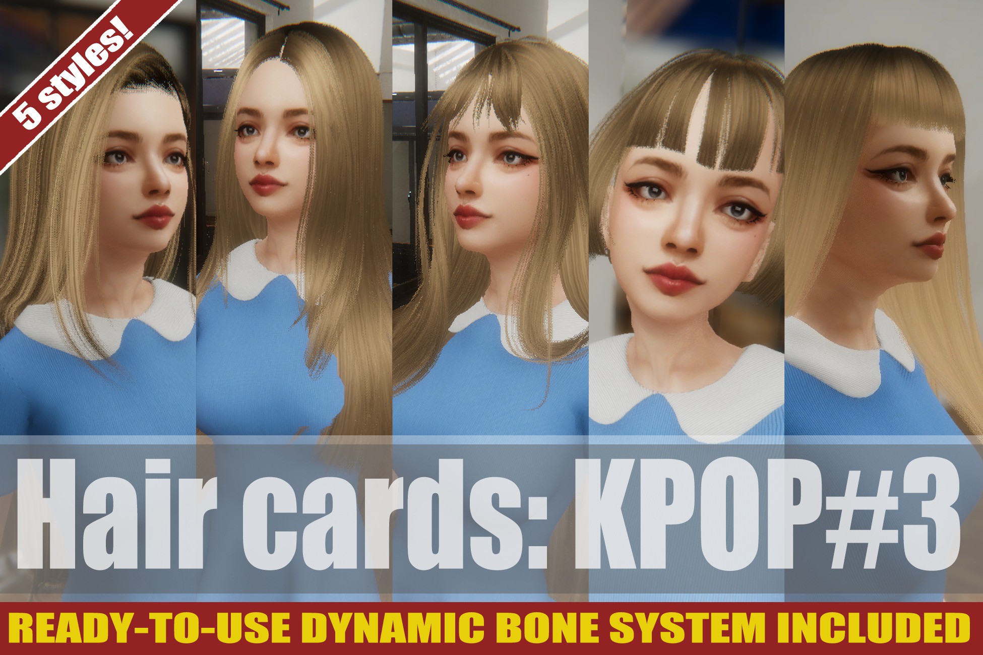 KPop Hairstyles #3 | 3D Humanoids | Unity Asset Store
