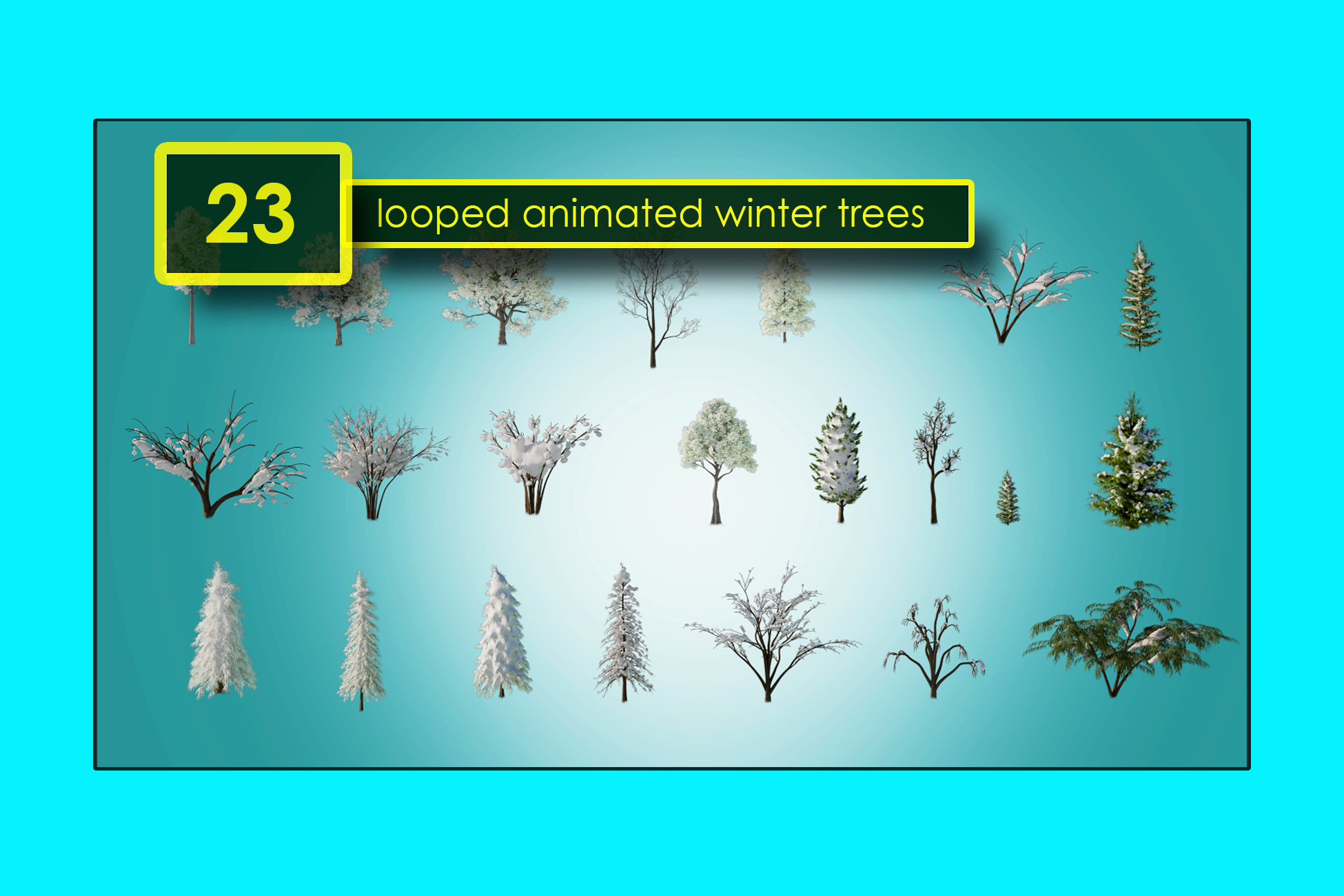 23 Loop Animated 2d Winter Trees | 2D Environments | Unity Asset Store