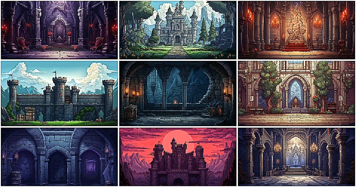 BACKGROUND - Pixel Castle 1 | 2D Environments | Unity Asset Store