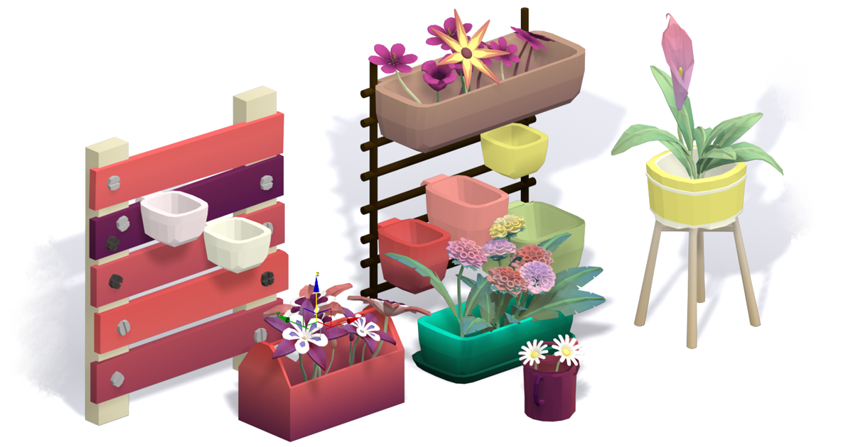Stylised Pots and Flowers | 3D Flowers | Unity Asset Store