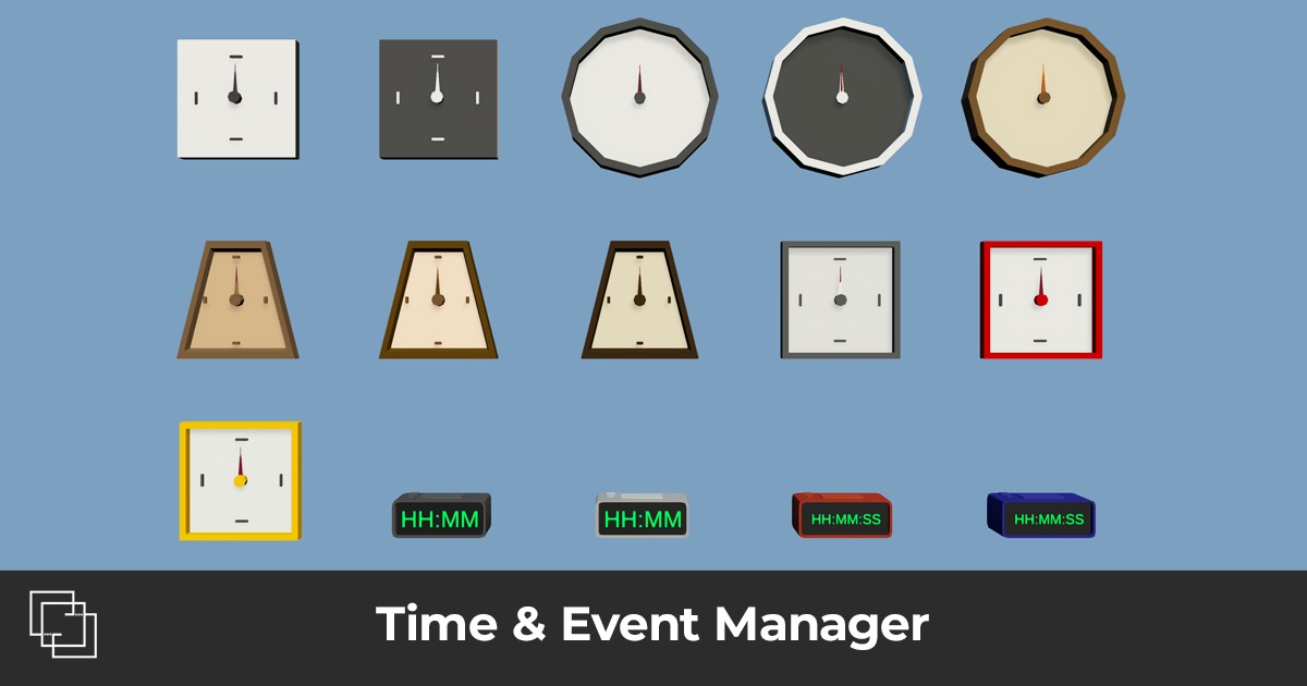 Clocks & Timers - Event manager - 3D Low Poly | 3D Tools | Unity Asset Store