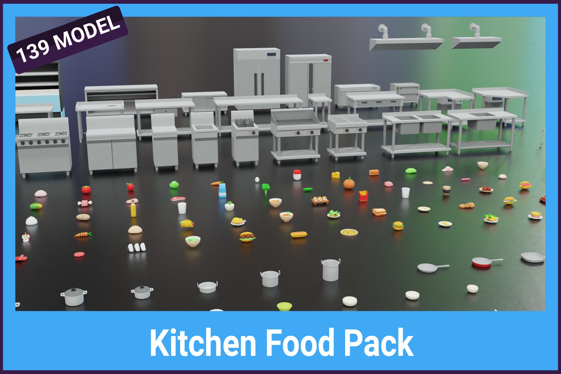Pandazole - Kitchen Food low poly pack | 3D Food | Unity Asset Store