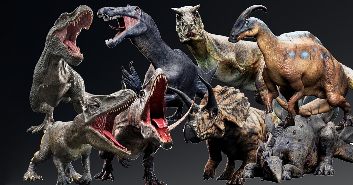 Dinosaur Big Middle Carnivore and Herbivore Dinosaurs Bundle | 3D ...