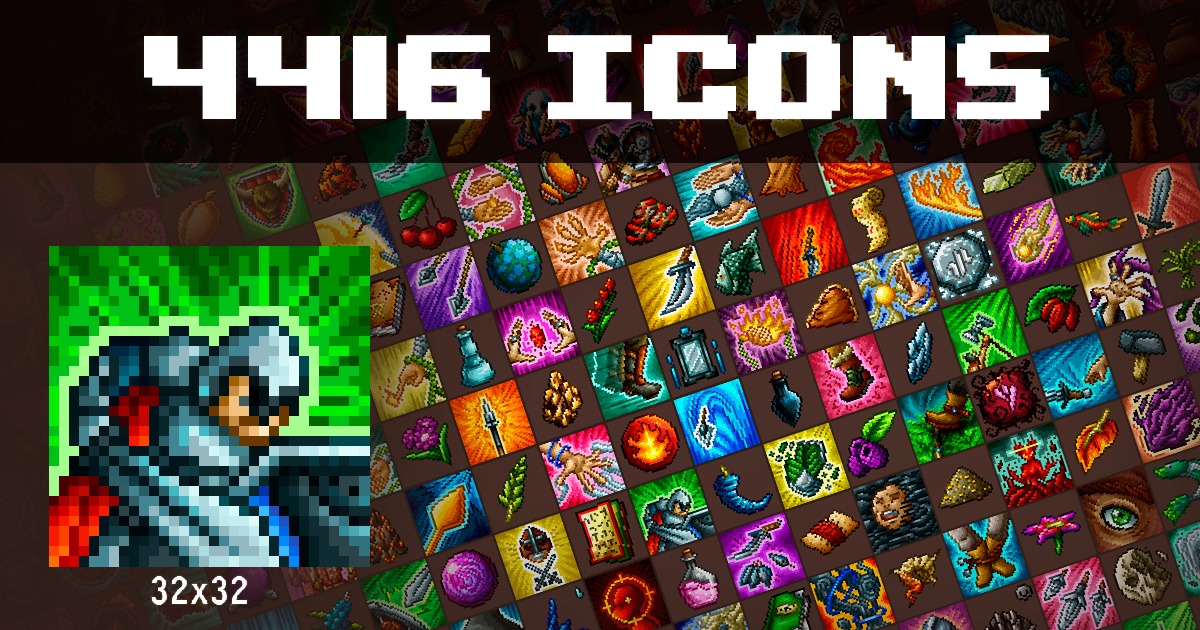 4416 RPG Icons Pixel Art | 2D Icons | Unity Asset Store