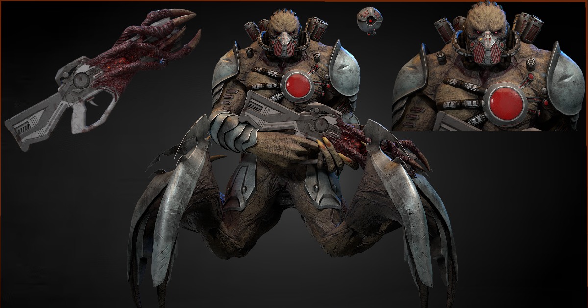 four-legged sci fi monster | Characters | Unity Asset Store