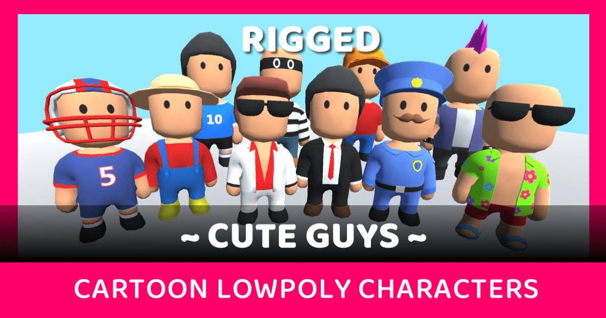 Cute Guys - Lowpoly Cartoon Characters Pack | 3D Characters | Unity ...