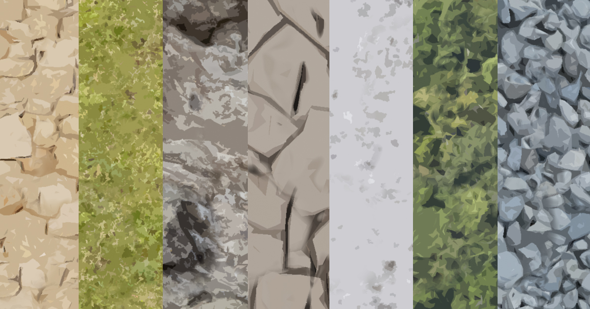 Tileable Cartoon Style Ground Textures | 2D Textures & Materials ...