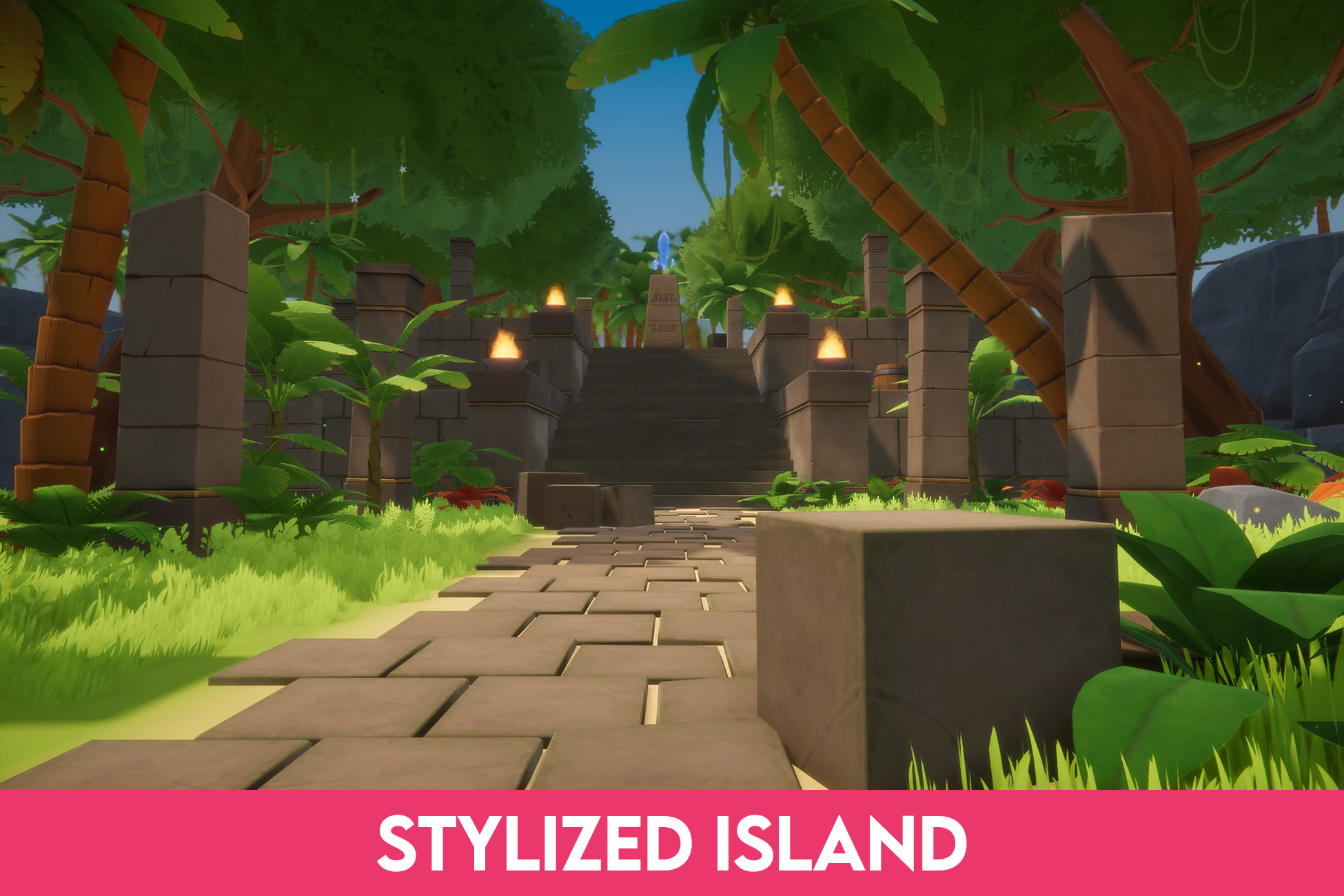 Stylized Tropical Island with Ruins | 3D Fantasy | Unity Asset Store