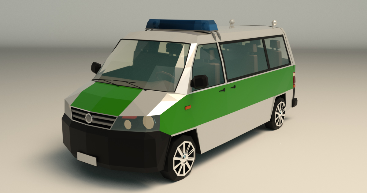 Low Poly Police Van 02 | 3D Land | Unity Asset Store