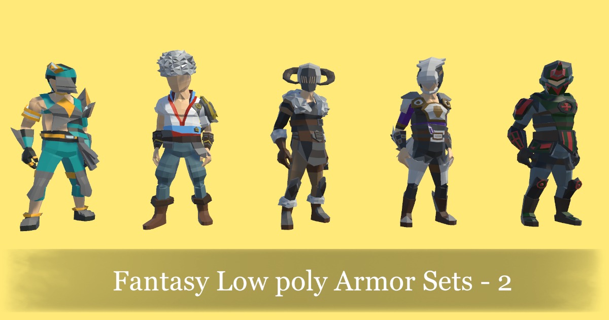 Fantasy Low poly Armor Sets for RPG - 2 | キャラクター | Unity Asset Store