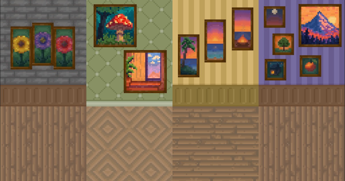 Pixel Paintings Pack – Framed Art for Cozy Interiors | 2D Environments ...