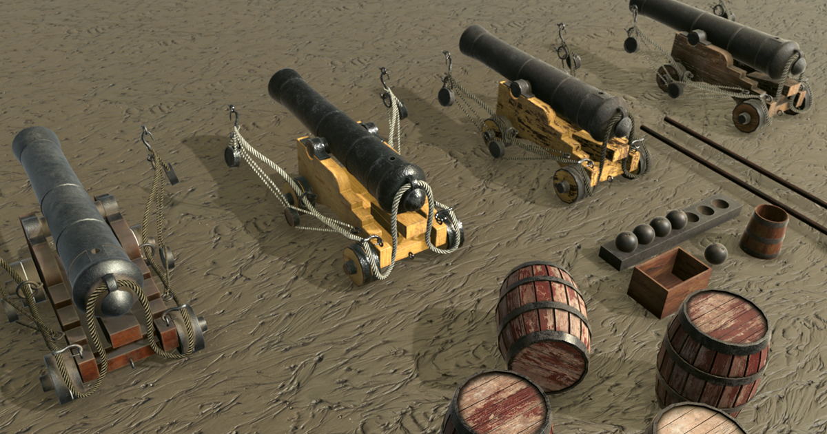 Cannon : Cannons, Cannon Balls & Gunpowder Barrels | 3D Weapons | Unity ...