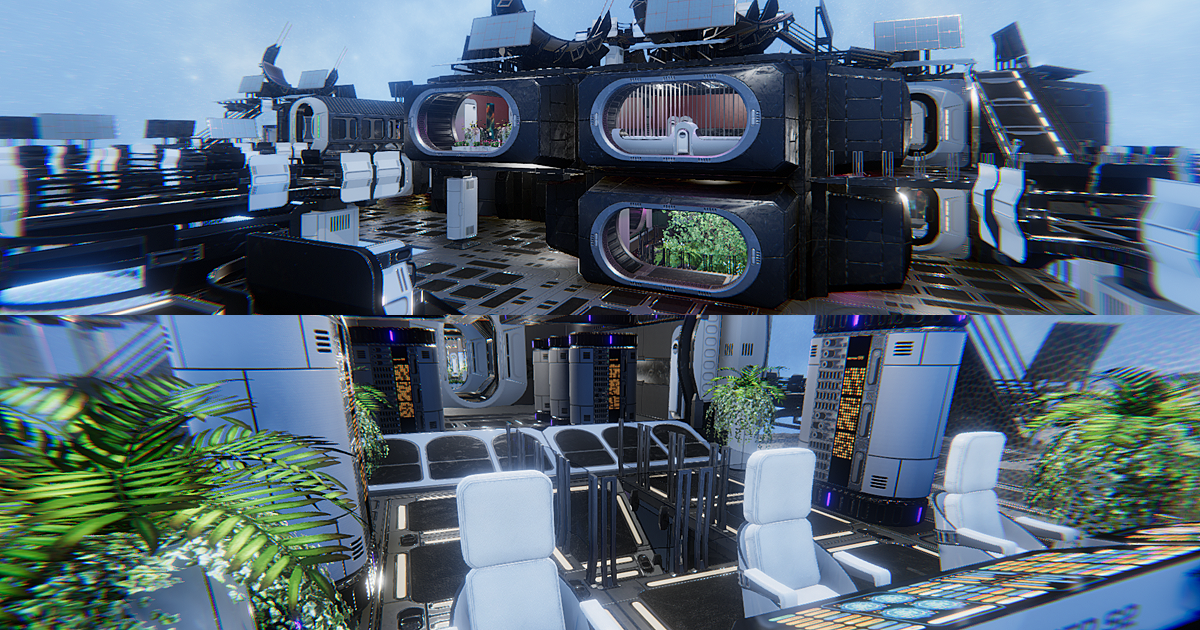 Sci-Fi Heavy Station Kit colony | 3D Sci-Fi | Unity Asset Store