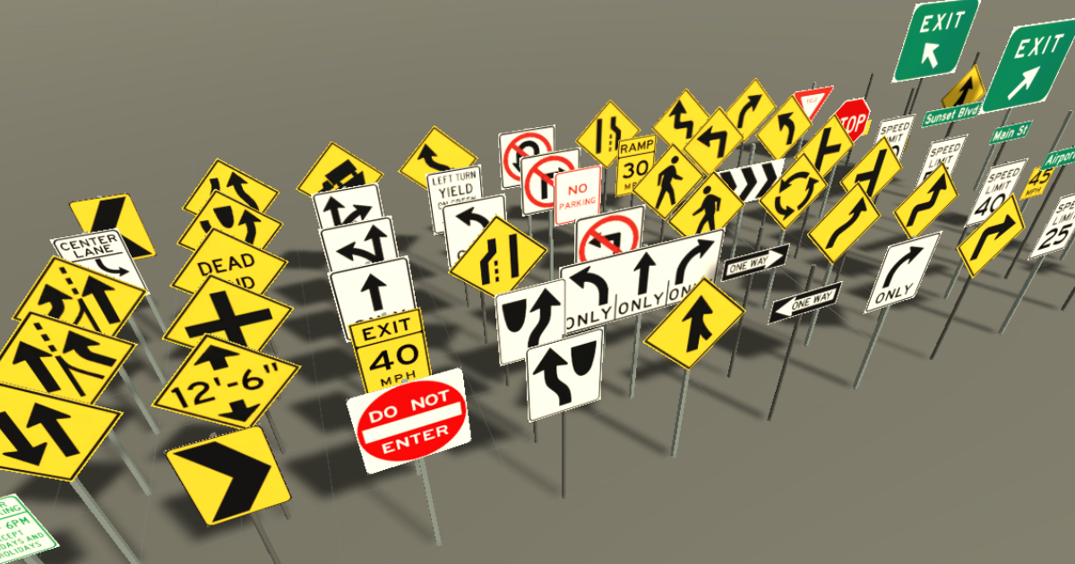 US Road Signs Free | 3D Exterior | Unity Asset Store