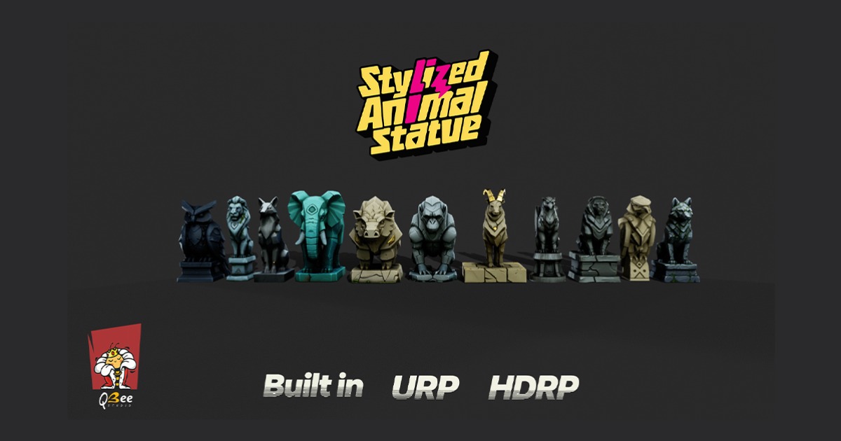 Animal Stylized Statue (Pack-01) | 3D Props | Unity Asset Store